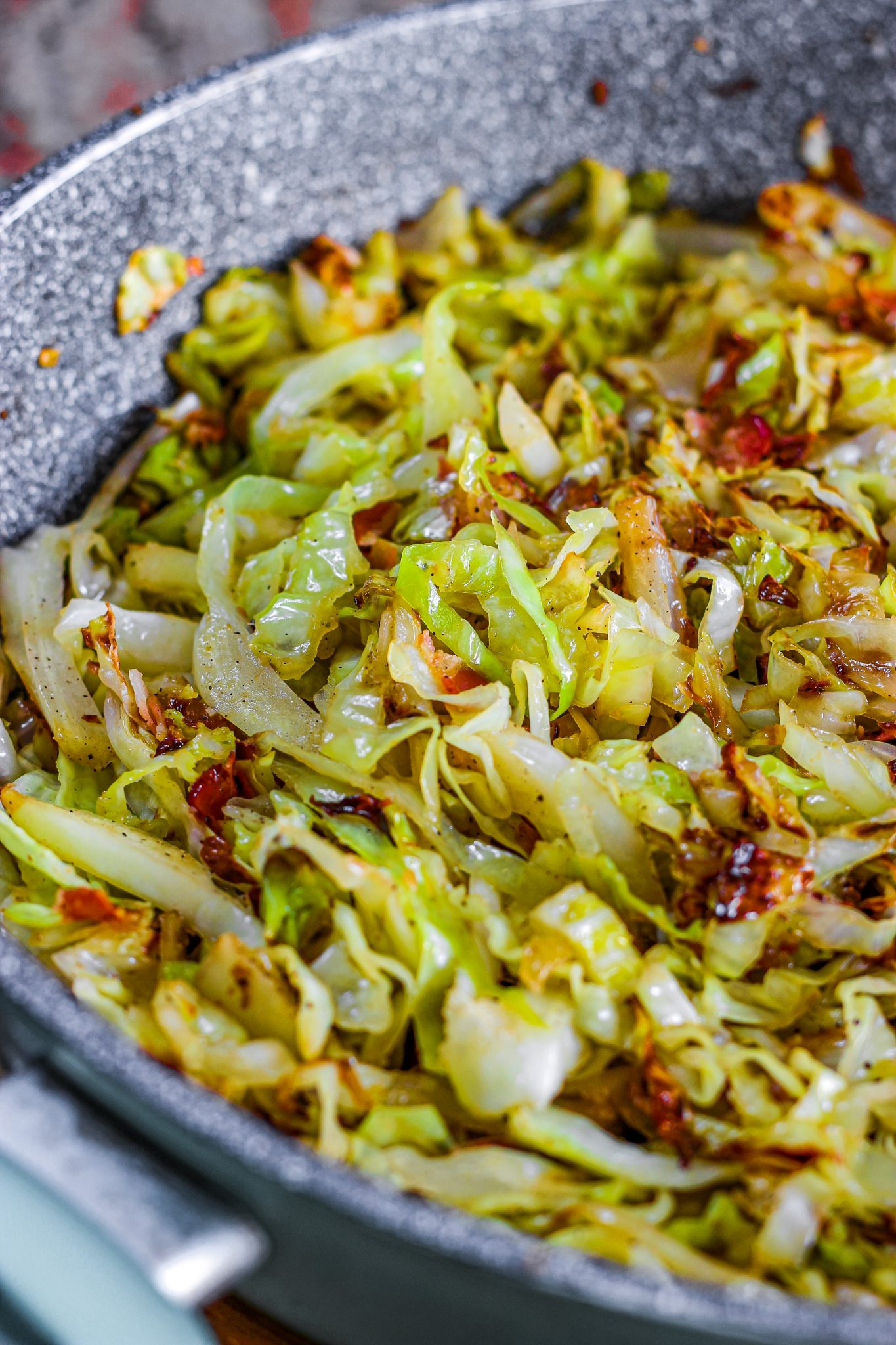 Fried Cabbage with Onions and Bacon - From Gate To Plate