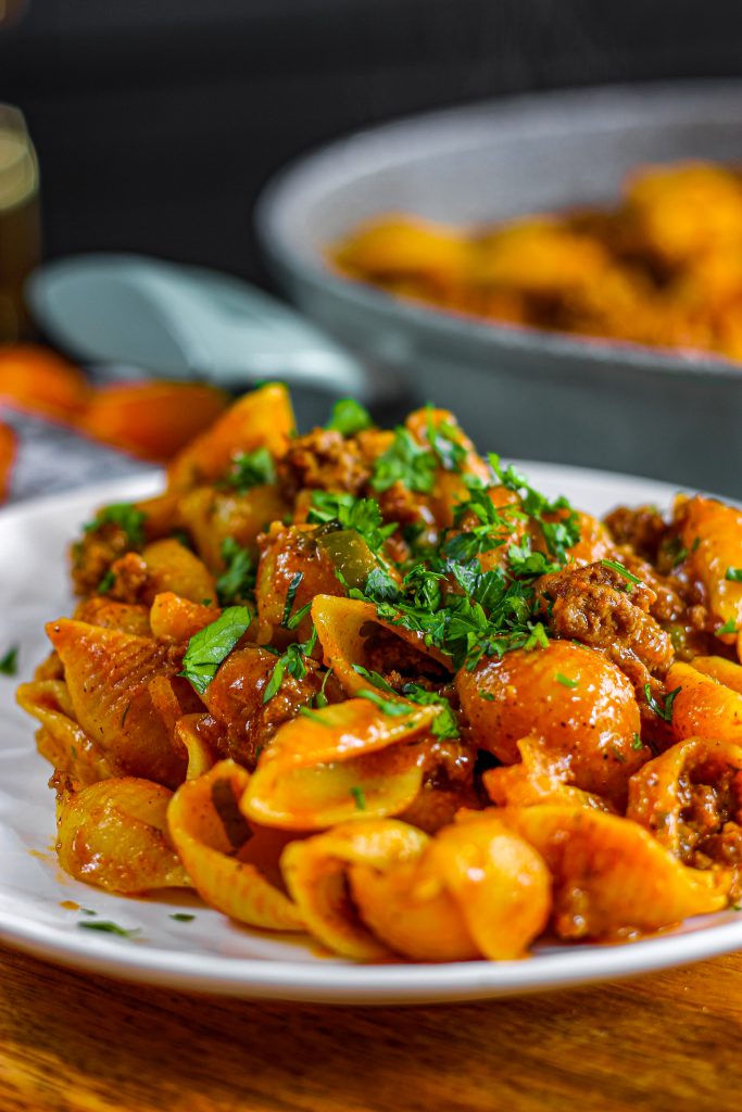 Pasta Shells with Ground Beef - From Gate To Plate