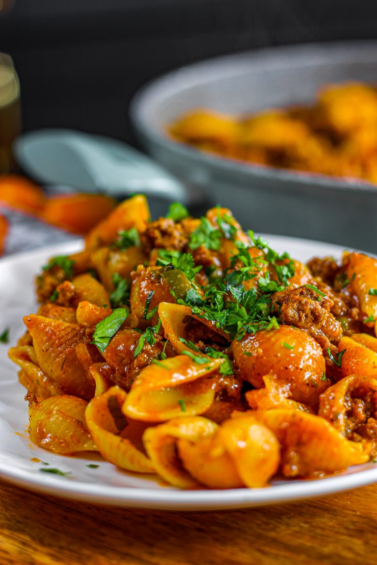 Pasta Shells with Ground Beef - From Gate To Plate