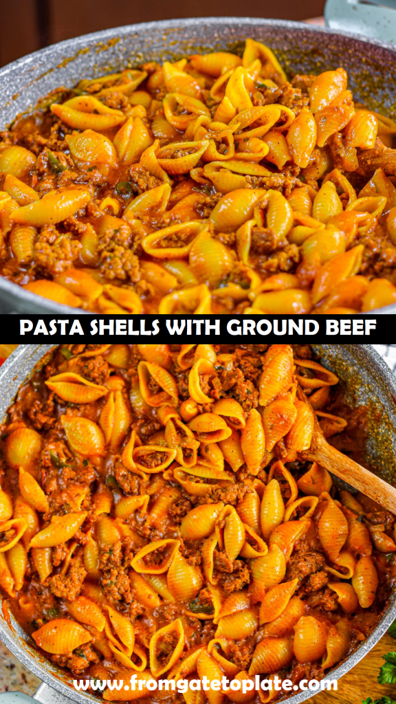 Pasta Shells with Ground Beef - From Gate To Plate