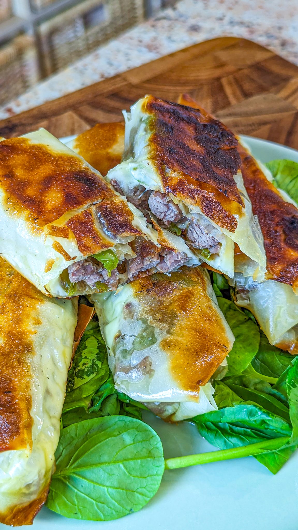 Philly Cheesesteak Egg Rolls - From Gate To Plate